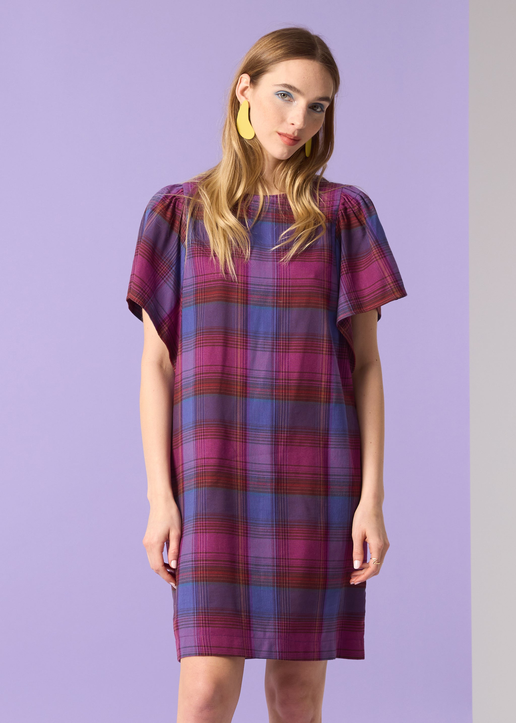 Robe BLOOM - Plaid Mauve | Cokluch