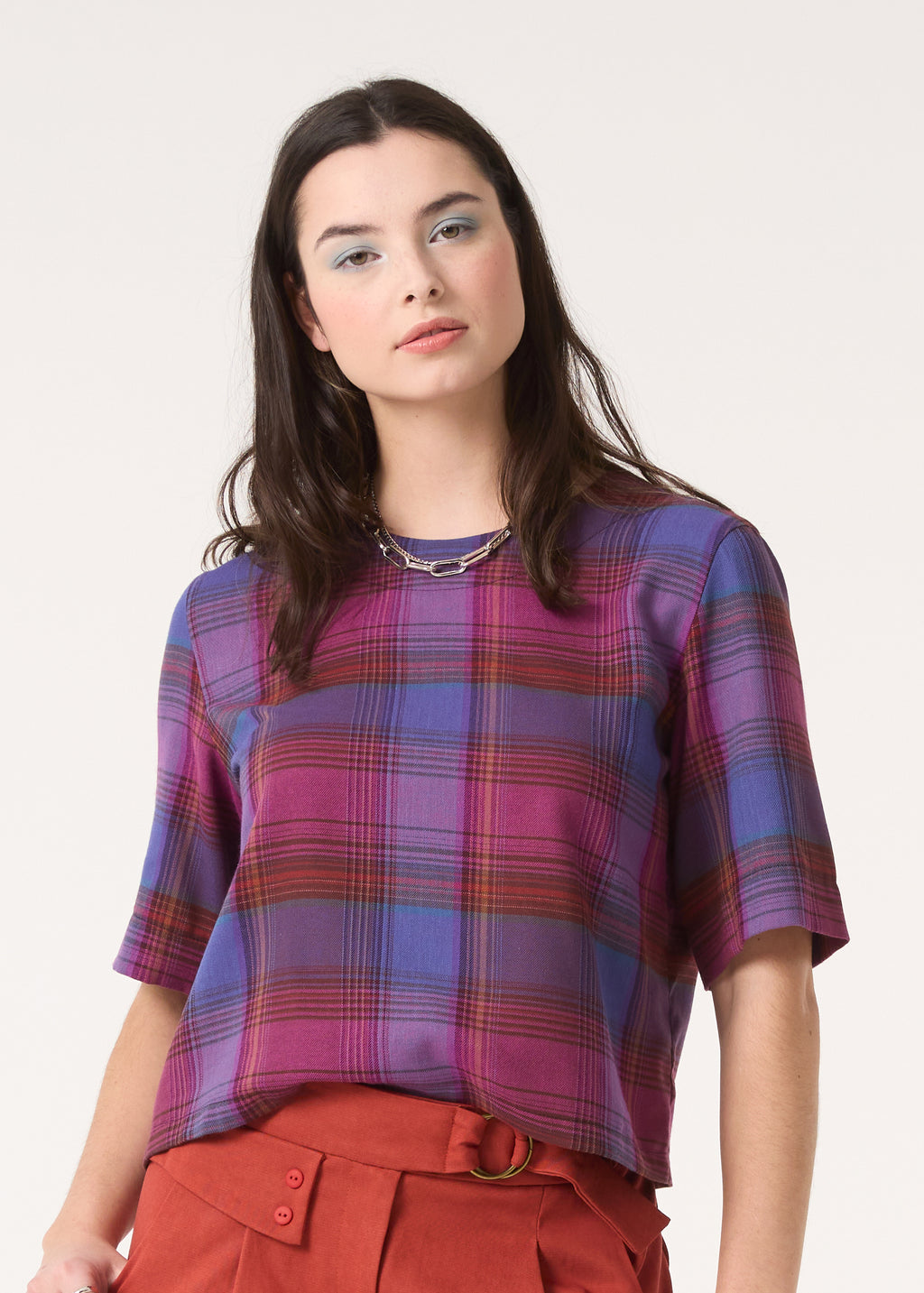 Haut SIDERAL - Plaid Mauve | Cokluch
